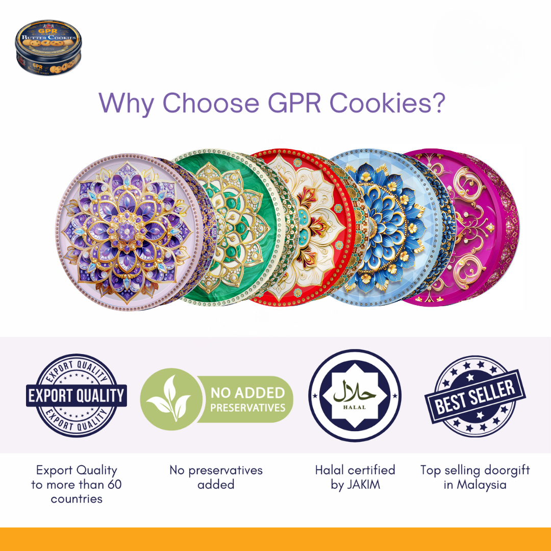 GPR Classic Butter Cookies -12 Central Asia Design ( 340g x 1) | Shopee ...