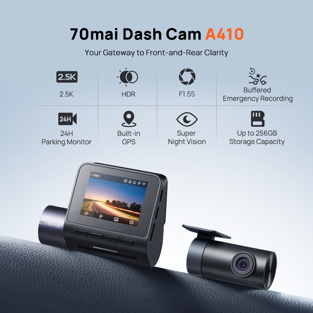[10.10 Pre-Launch] 70mai A410 Dash Cam | 2.5K+1080P Dual Dash Camera ...