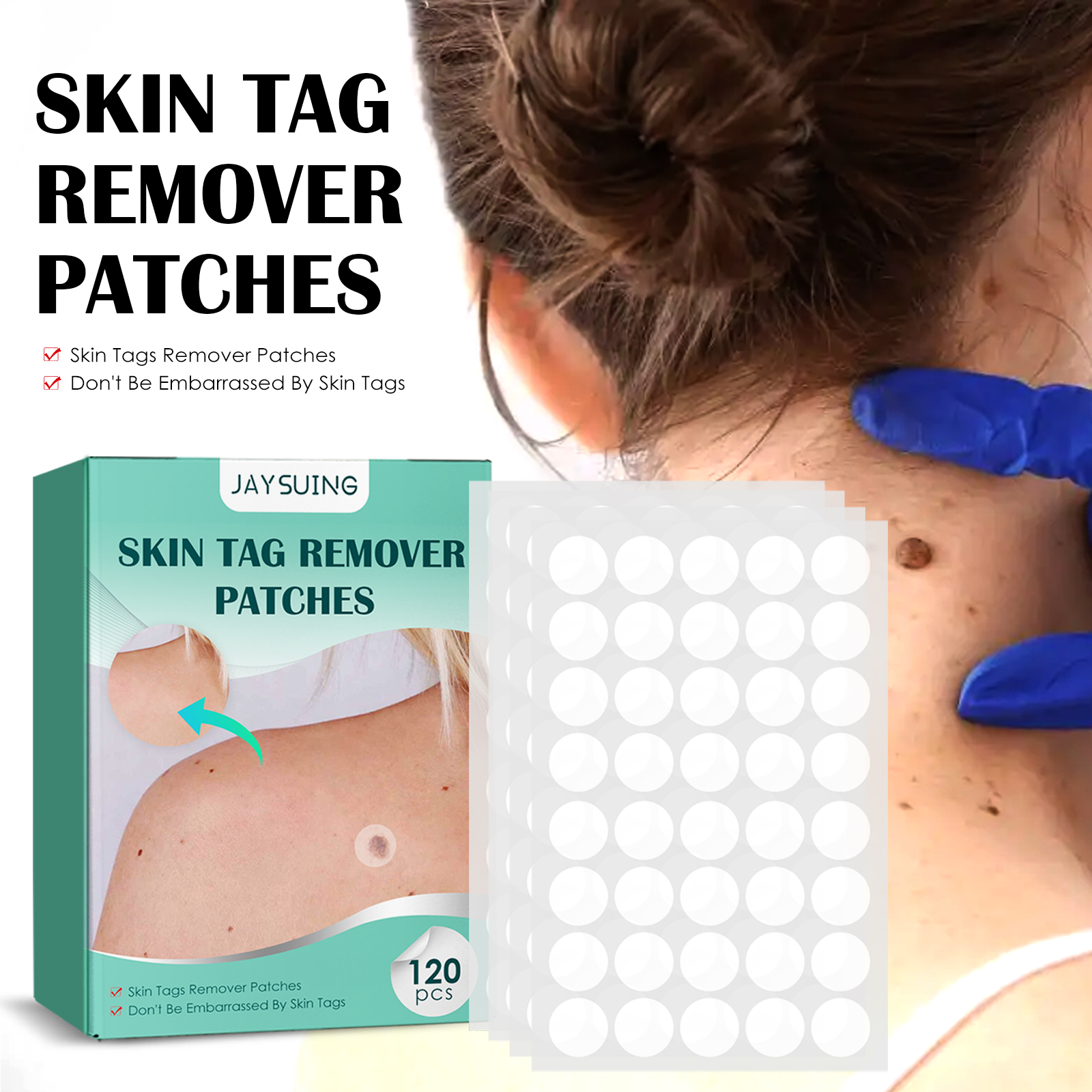 Warts Remover Patch 120pcs Skin Tag Remover Patch Skin Tags Treatment ...
