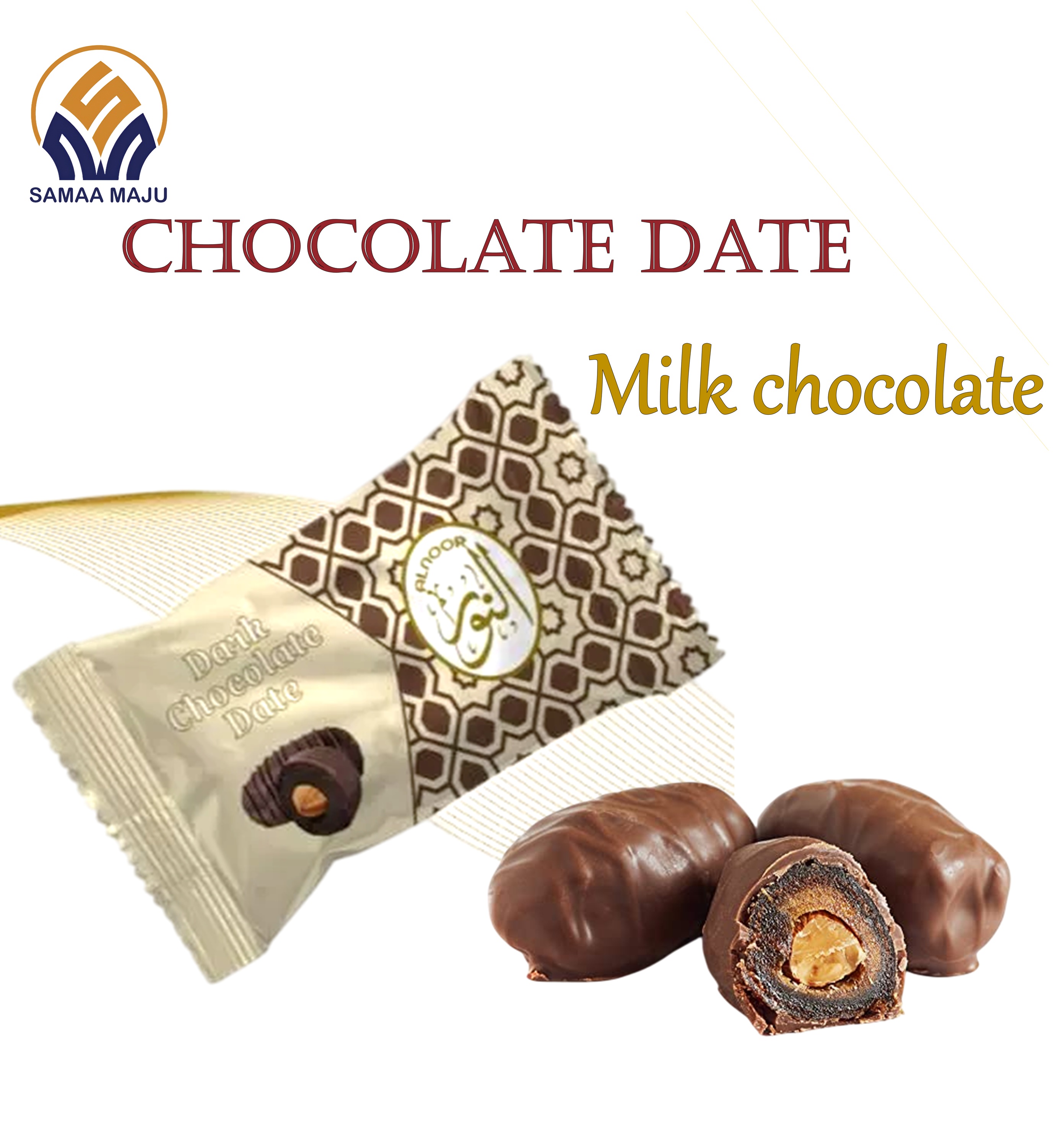 Almond Chocolate Dates Kurma Almond White Chocolate Dates , Dark ...