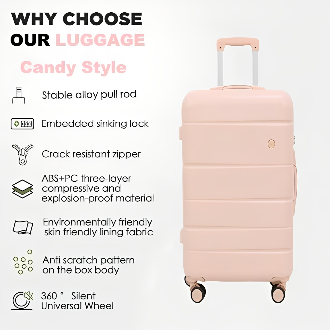 BOLDEDGE Candy Color Luggage Bag Travel 行李箱 (14"/20"/24") | Shopee Malaysia