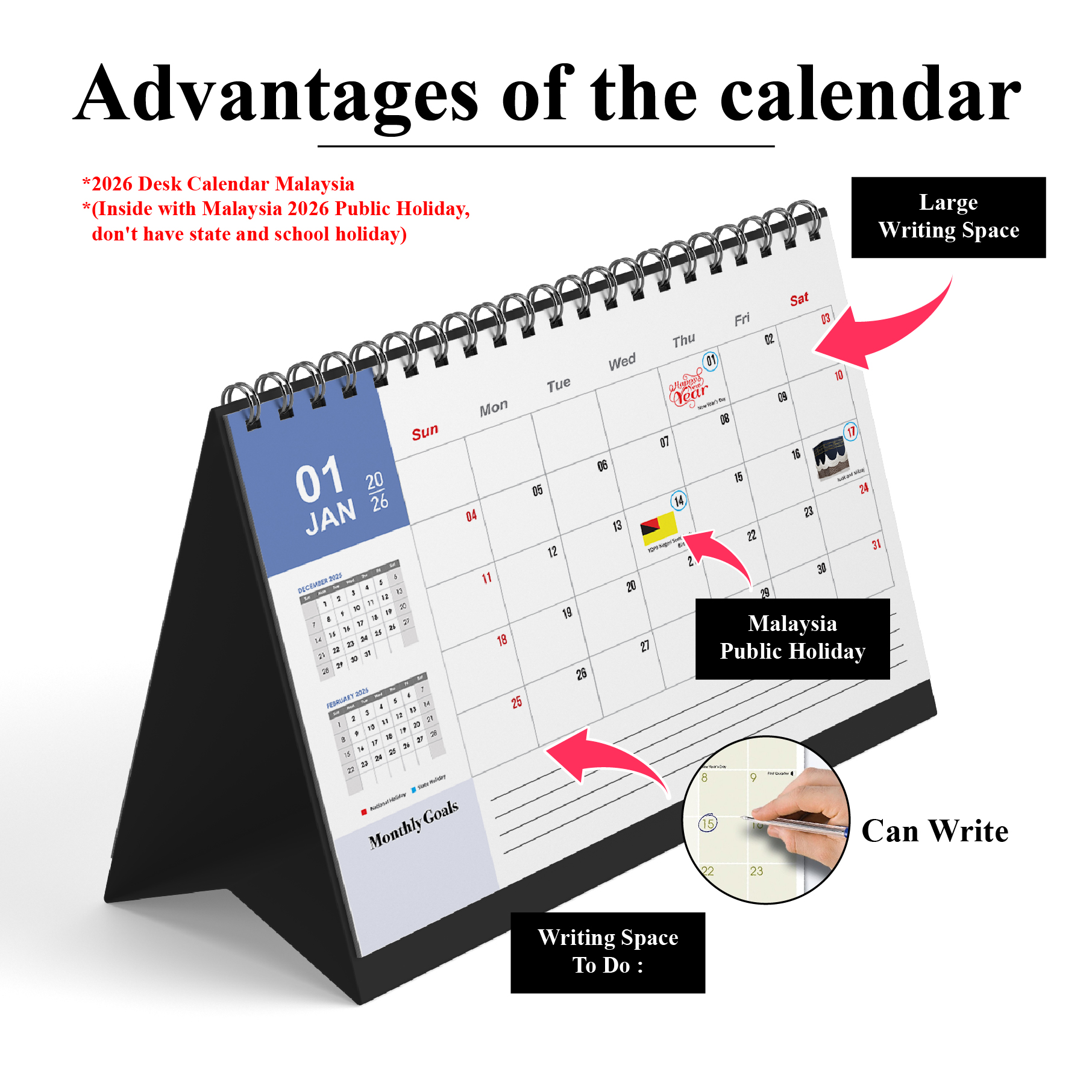 2026 Desk Calendar Planner | Table Calendar | A5 Size | READY STOCK ...