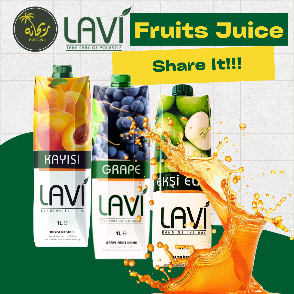 Lavi Fruits Juice/Apple Juice/Grape Juice/Apricot Juice/1 Liter/Halal ...