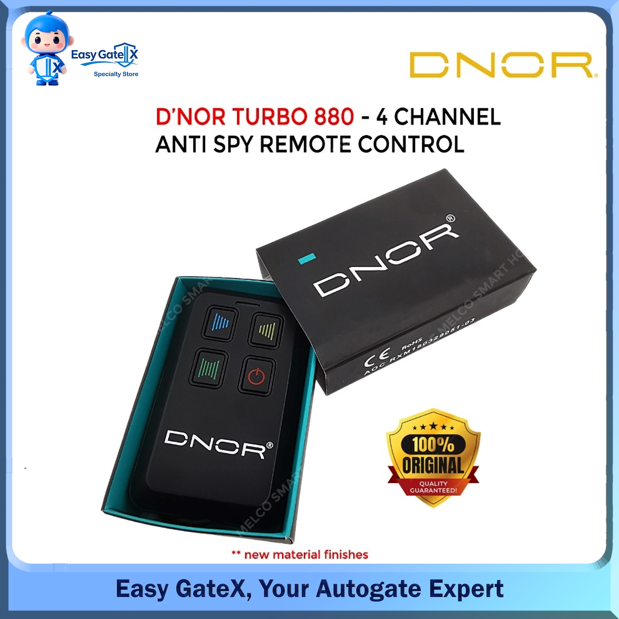 DNOR TURBO 880 Autogate Remote Control – 4 Channel Anti-Spy Gate Opener ...
