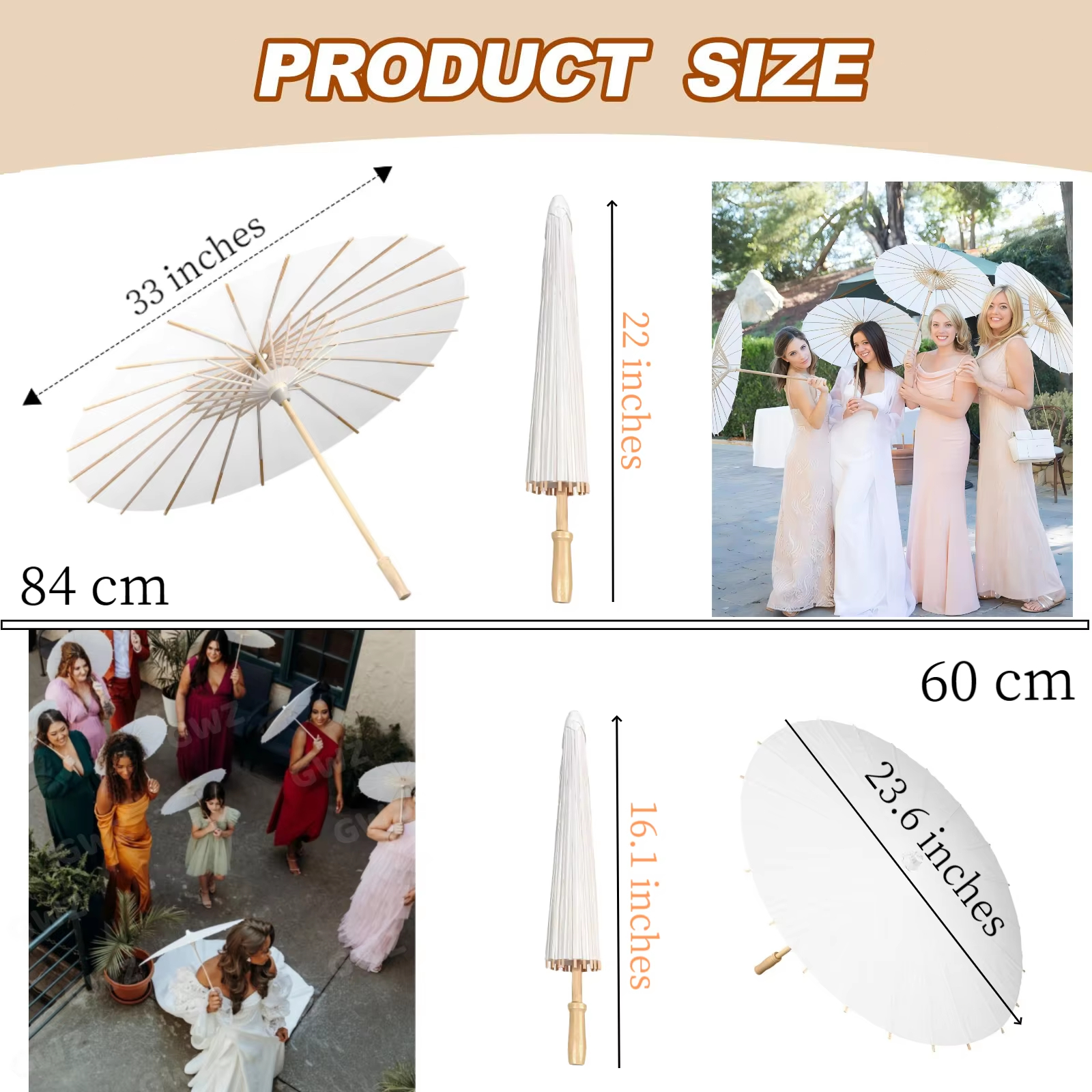 Chinese DIY Paper Umbrella 60cm/84cm/Wedding Decor Parasol/Dance Props ...