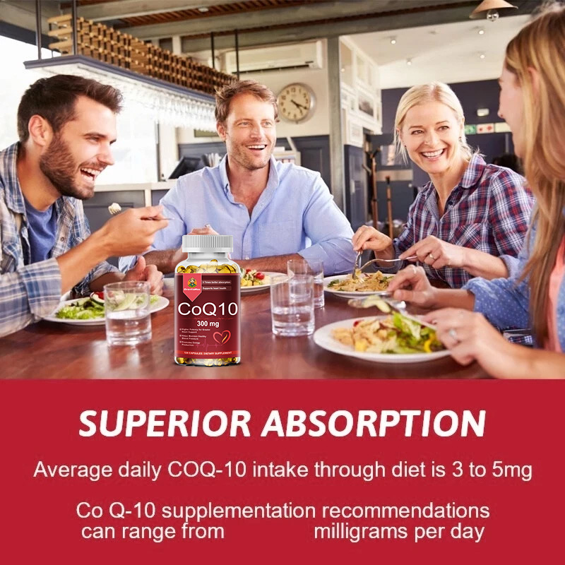 Coenzyme Q10 300 mg Supplement - Supports Heart, Cardiovascular, Gum ...