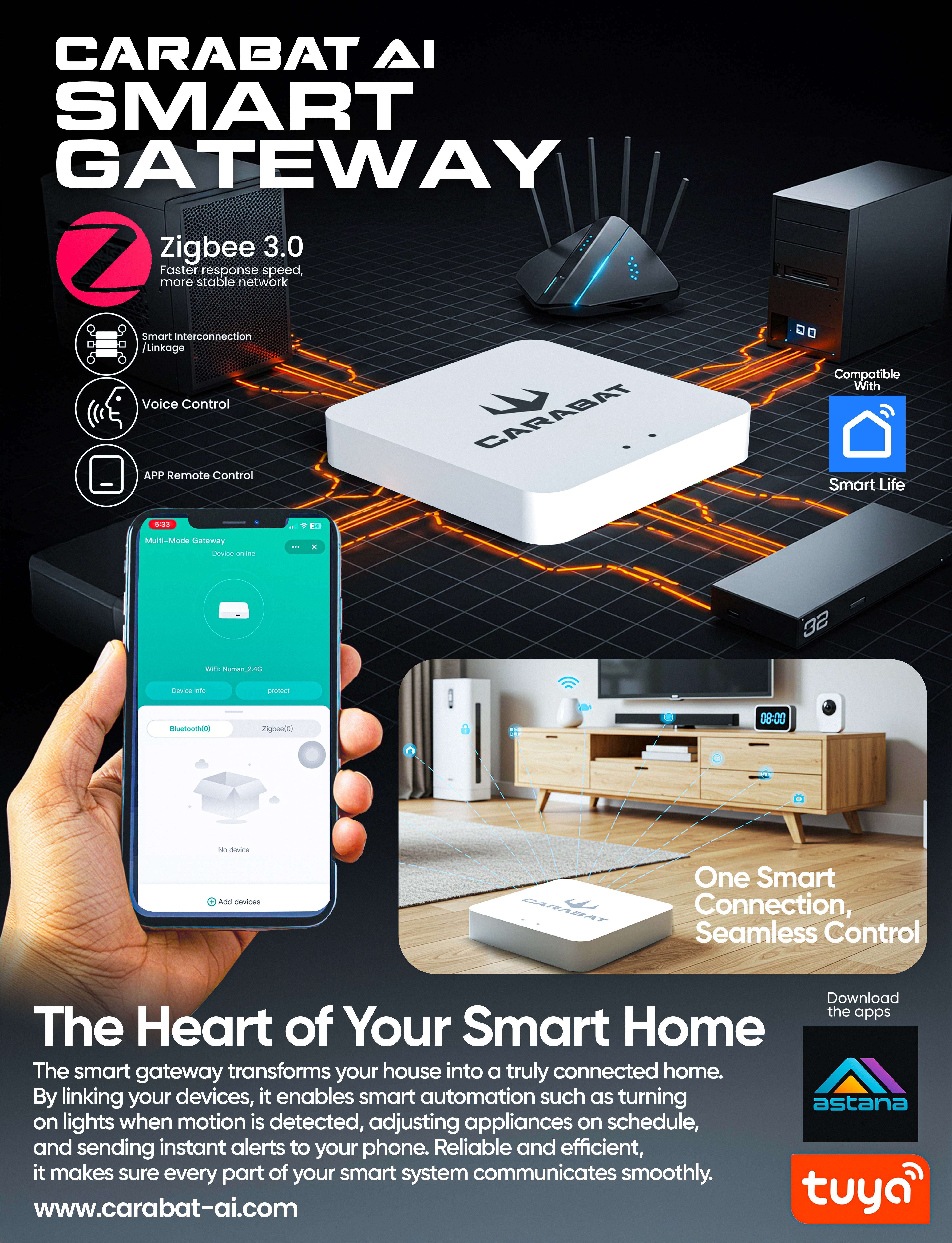Carabat Smart Gateway | Smart Home Gateway Hub | Tuya / Astana App ...