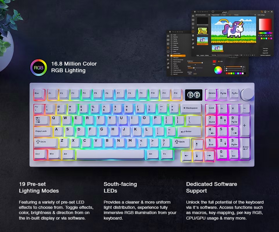 TECWARE Spectre 75 / 96 Wireless RGB Mechanical Gaming Keyboard ...
