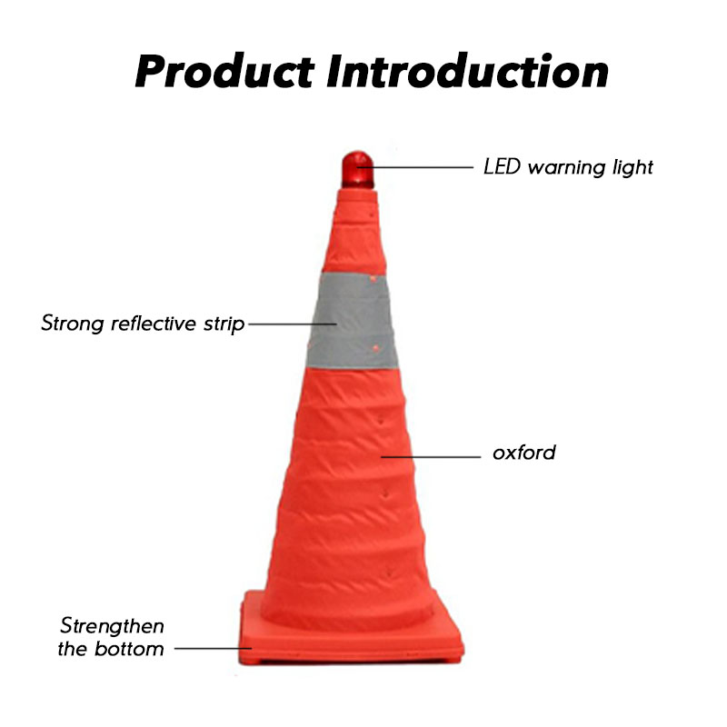 45cm/60cm Collapsible Foldable Road Cone Safety Reflective Tape ...