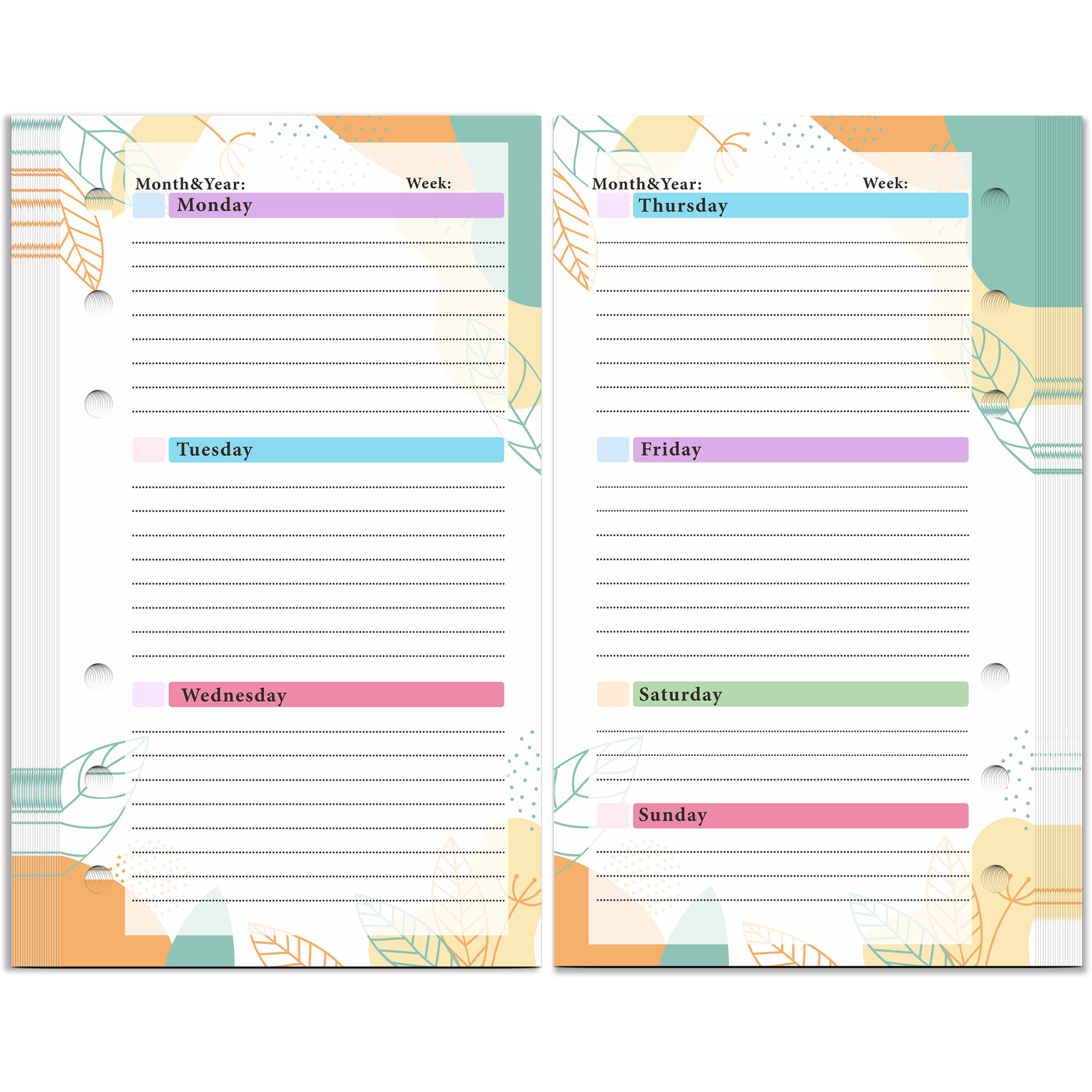 164 Sheets A6 6 Holes Loose Leaf 100g Writing Paper Notebook Refill ...