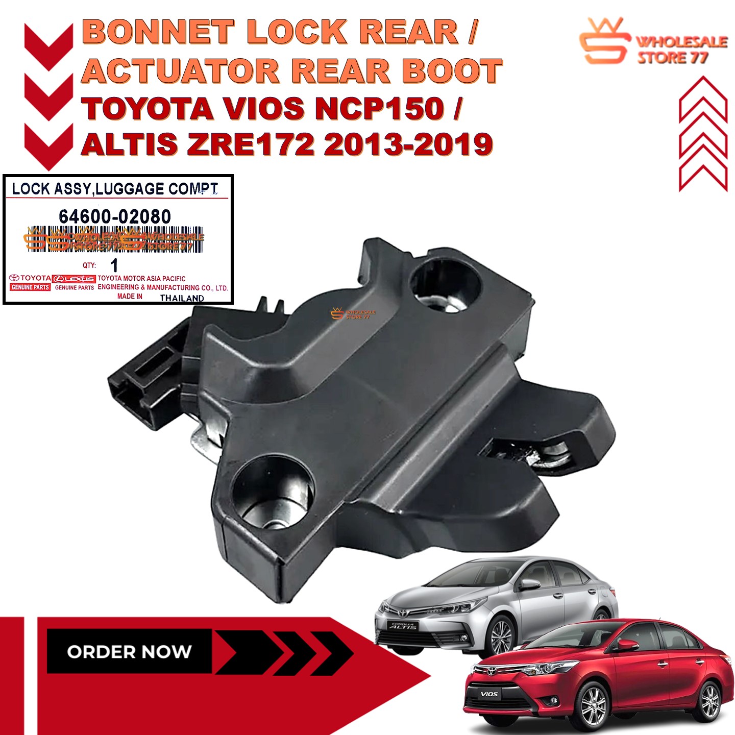 ORIGINAL | TOYOTA ALTIS ZRE172 2013-2019 / VIOS NCP150 BACK DOOR LOCK ...