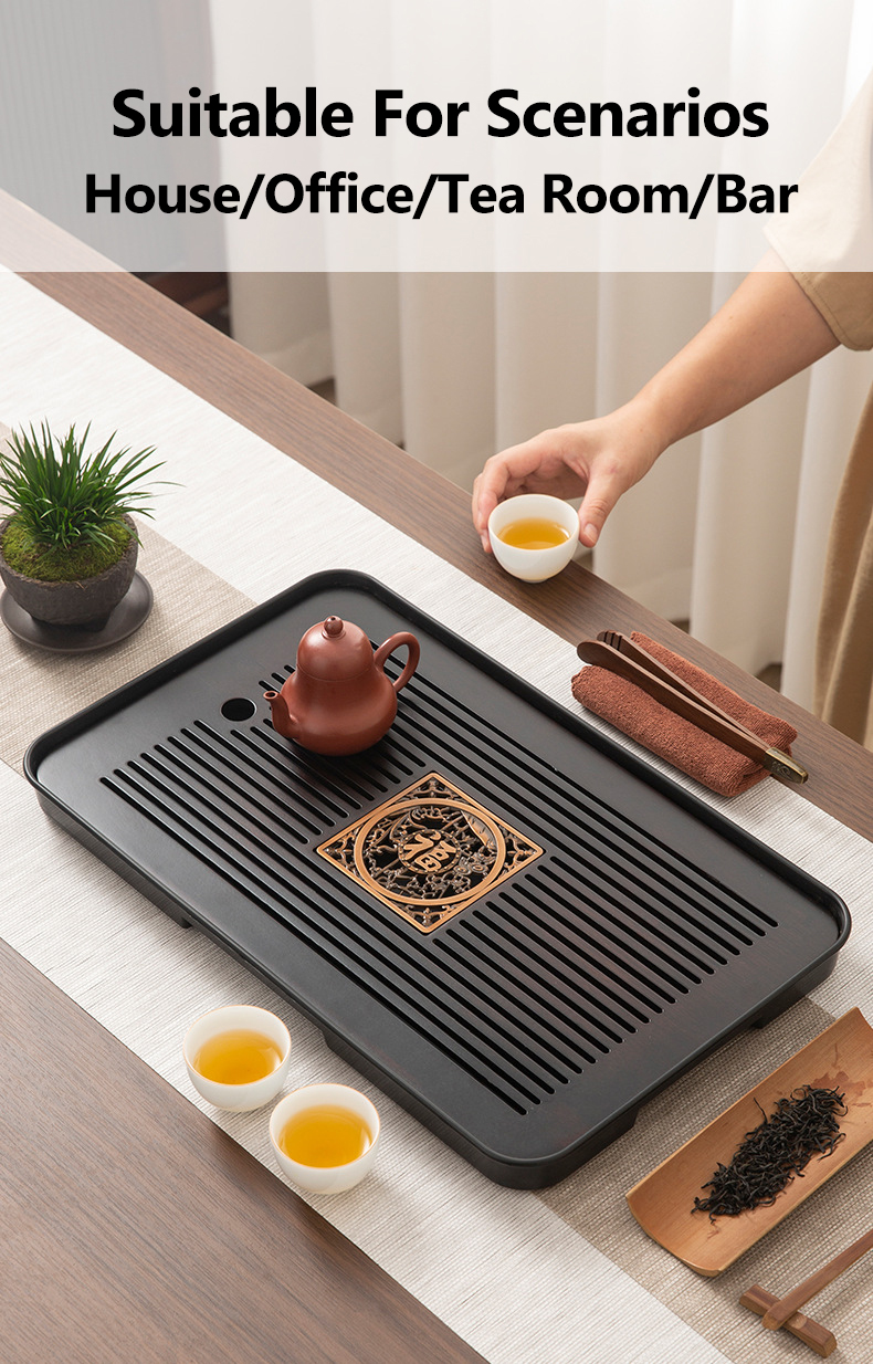Rectangle Bamboo Tea Tray Household Small Tea Drain Tray Fashion ...