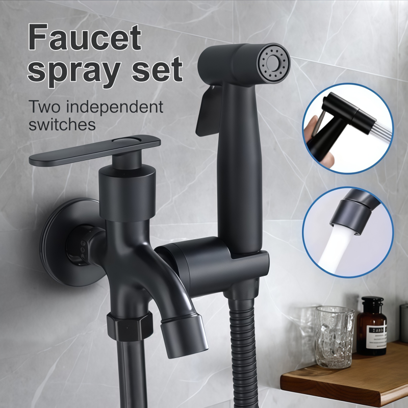 Bidet Spray Set Hand Bidet Two Way Tap Faucet Bathroom Faucet Toilet ...