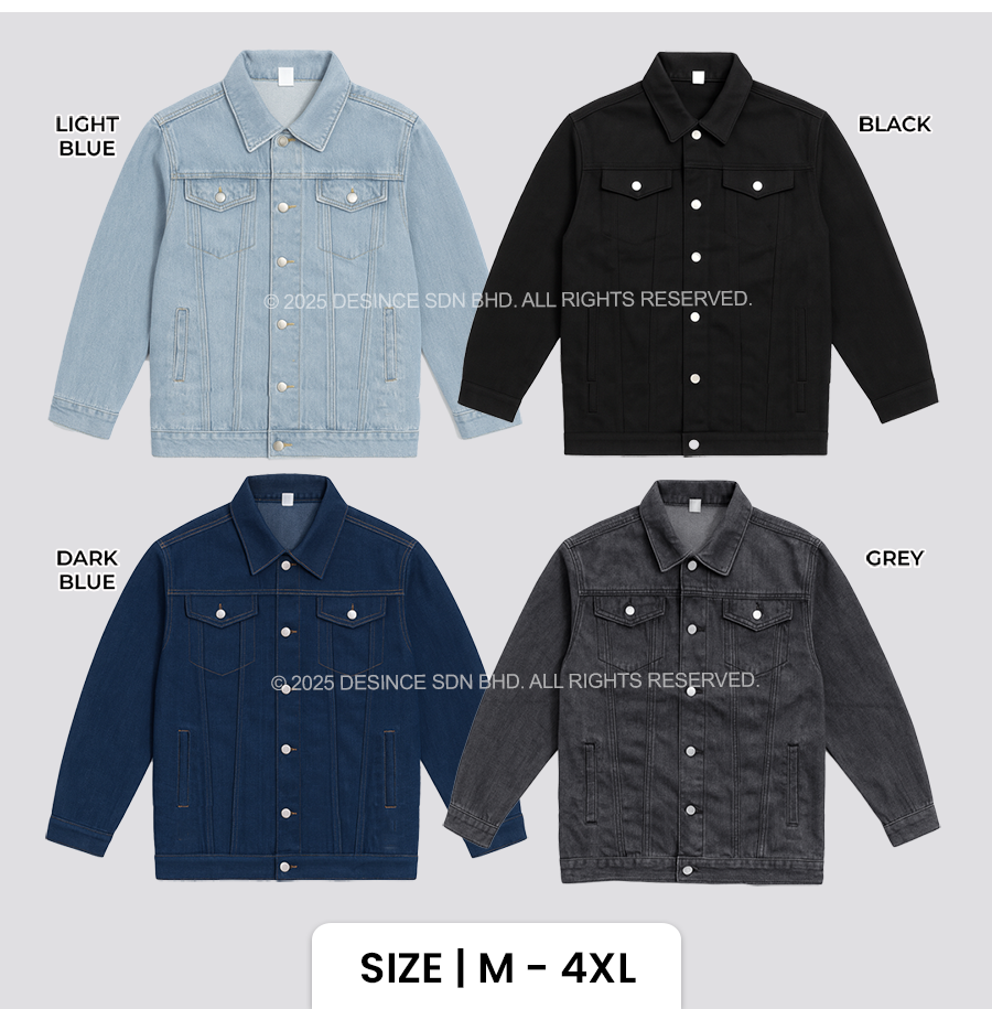DESINCE Men Denim Jacket Casual Style Regular Fit Cutting Unisex Style ...