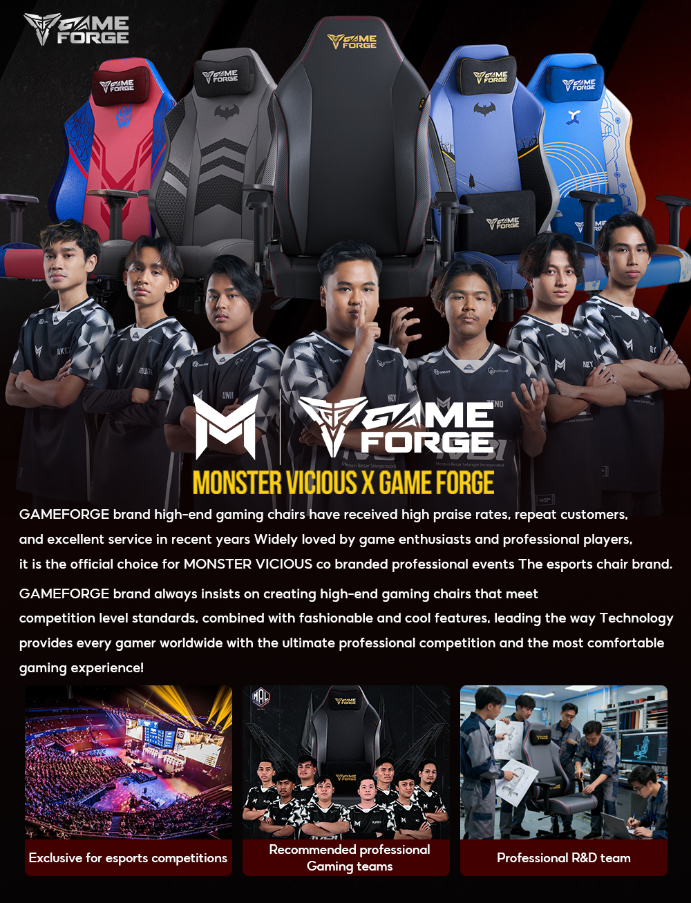 GAMEFORGE Gaming Chair Tomahawk Series Dark Deity Shadow ergonomic ...