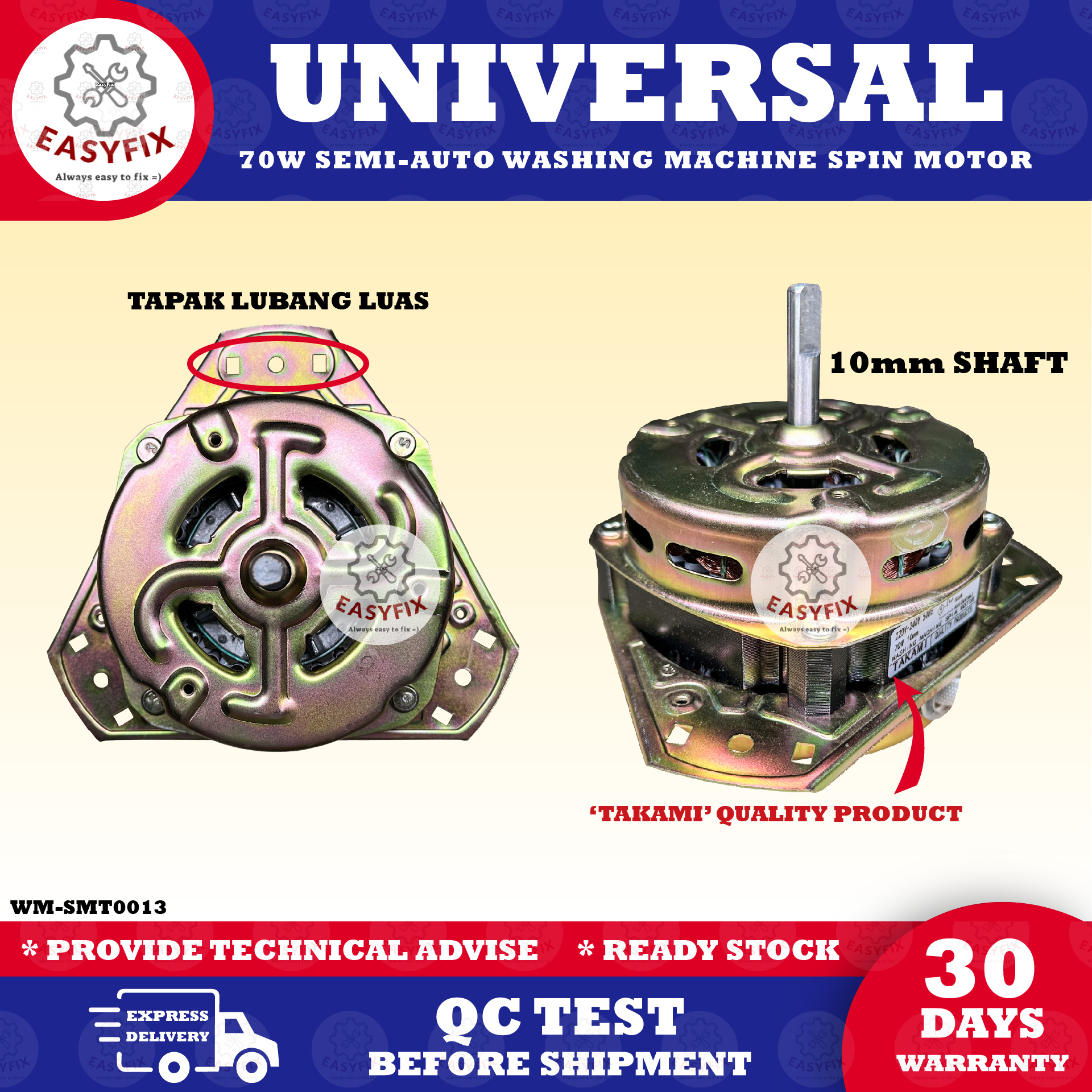 (ALUMINIUM) 70W UNIVERSAL SEMI-AUTO WASHING MACHINE WATERPROOF SPIN ...