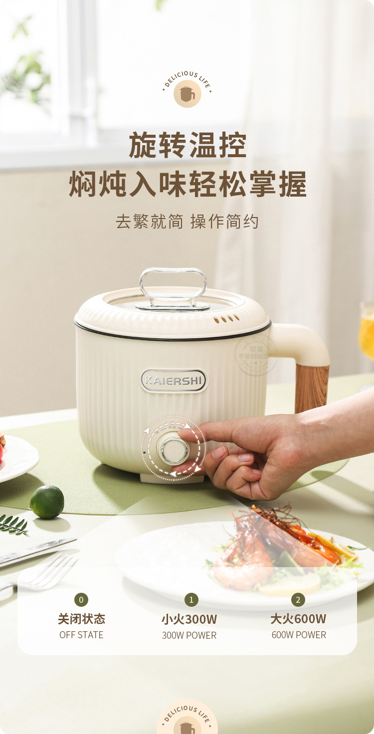 KAZEON Multi Functional Electric Cooking Pot 2L, Steaming, Boiling ...