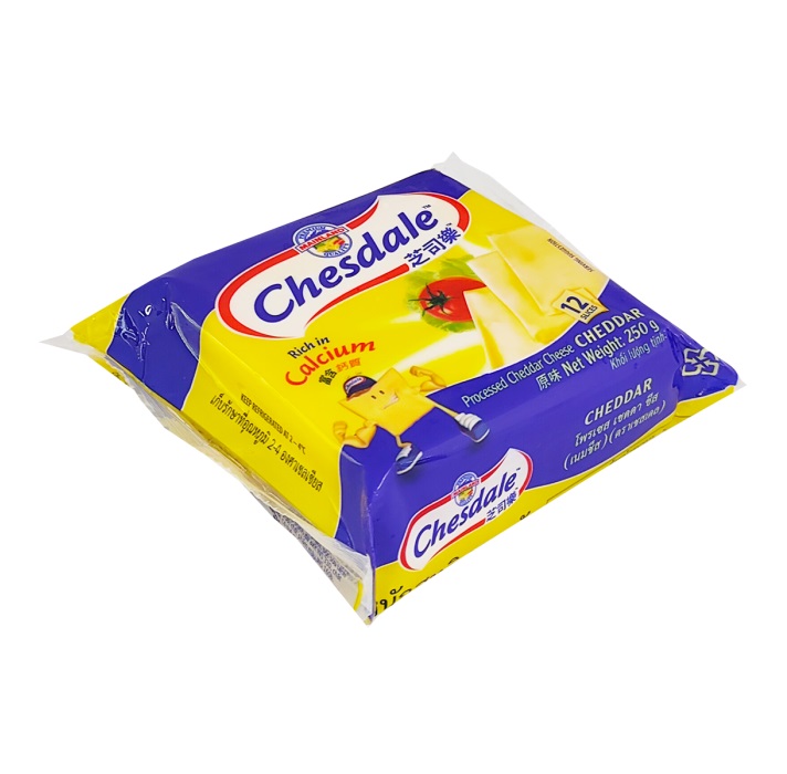 Chesdale Premium Hi Calcium Plain Cheese Cheddar 12 Slices 250g ...