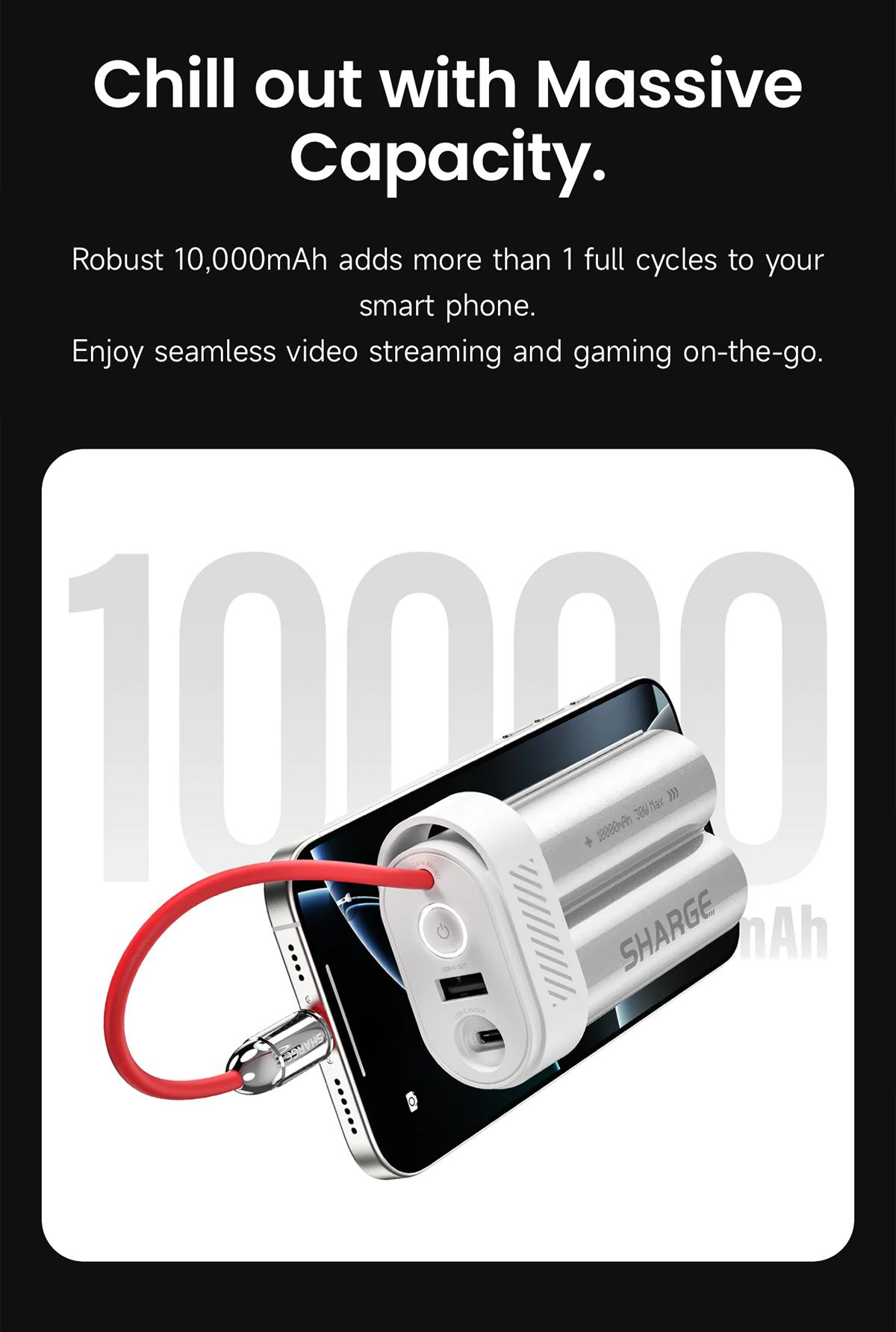 [Limited] SHARGE Pouch Mini Power Bank White | 10,000mAh + 30W max ...