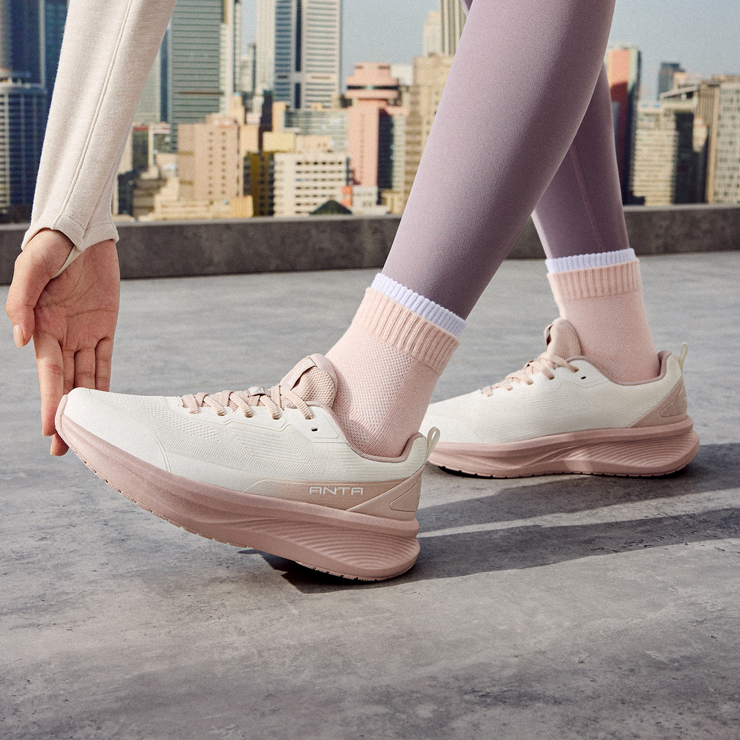 ANTA Women EBUFFER 13 Cross Training Shoes 1225D7718-4 -White/Pink ...