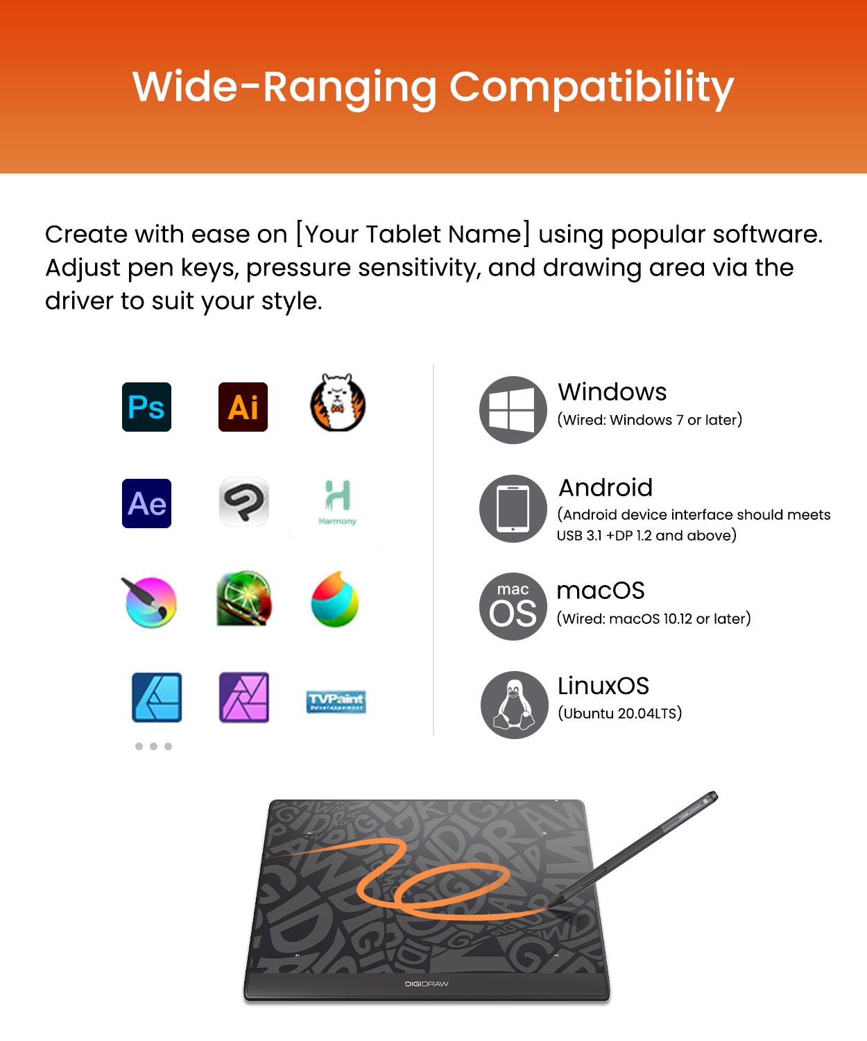 DIGIDRAW⚡T610 Drawing Tablet For phone&PC&MC Ultrathin Pen Tablet ...