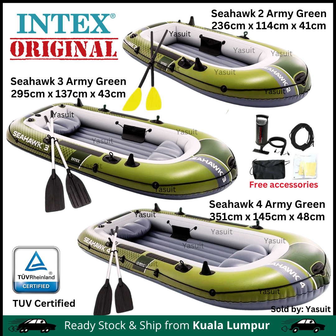 Intex Seahawk Inflatable Boat Kayak 2/3/4 Person 68347, 68380, 68351 ...