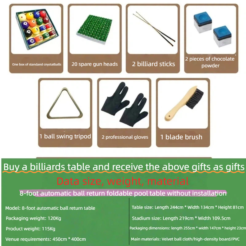 Foldable Automatic Ball Return Home Billiard Table Without Installation ...