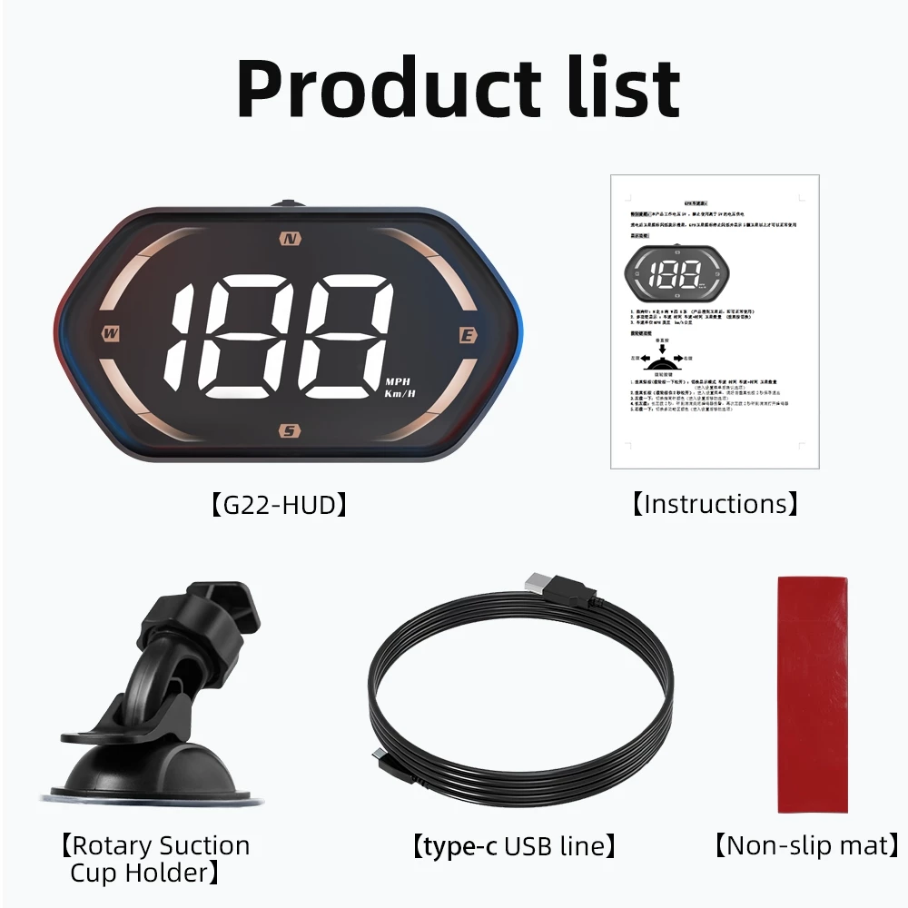 Smart HUD Head-Up Display In-Car Beidou GPS Vehicle Speed Display New ...