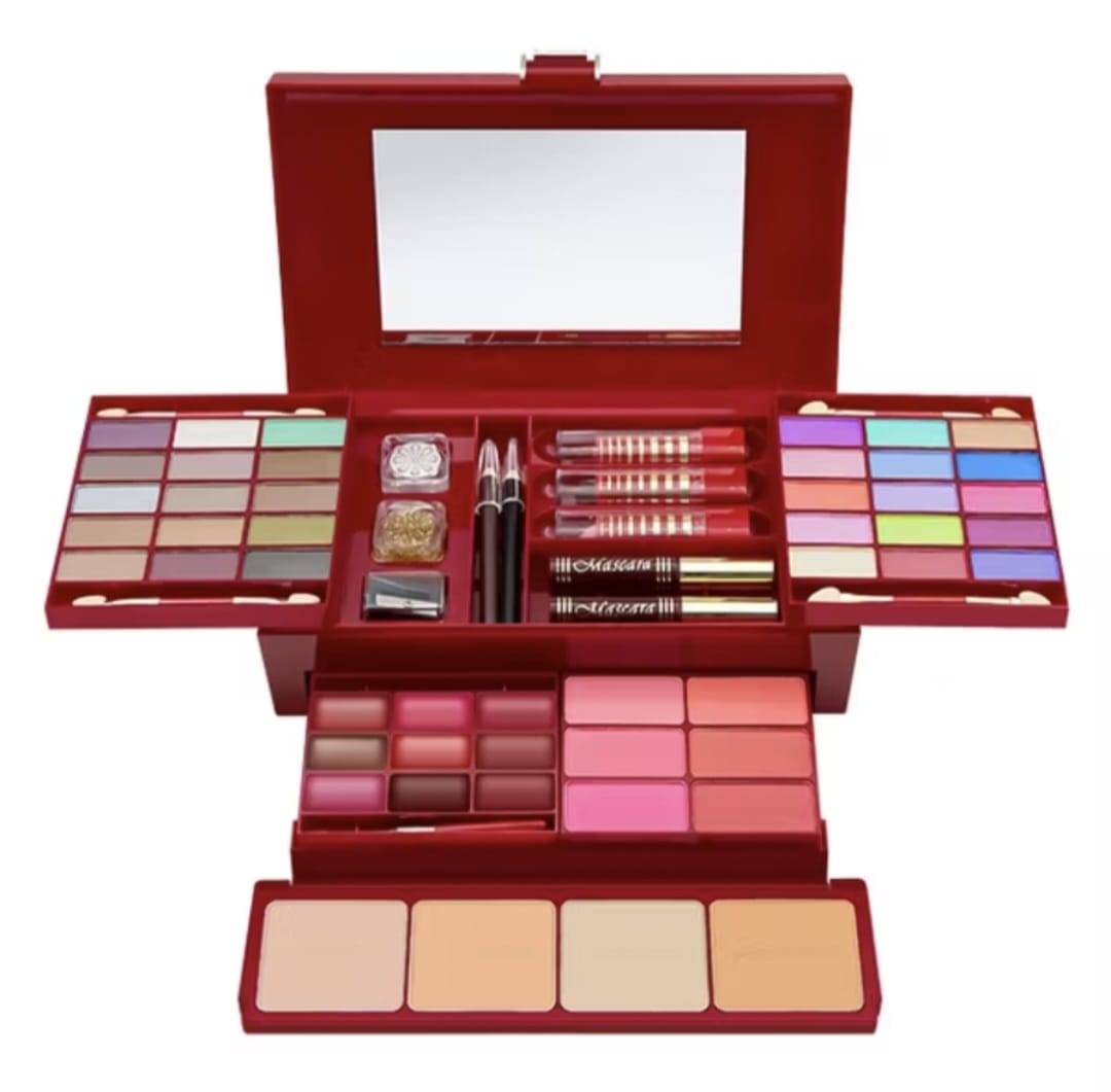 Professional Full Makeup Box Set - Multi-Laver Cosmetic Kit with Mirror ...