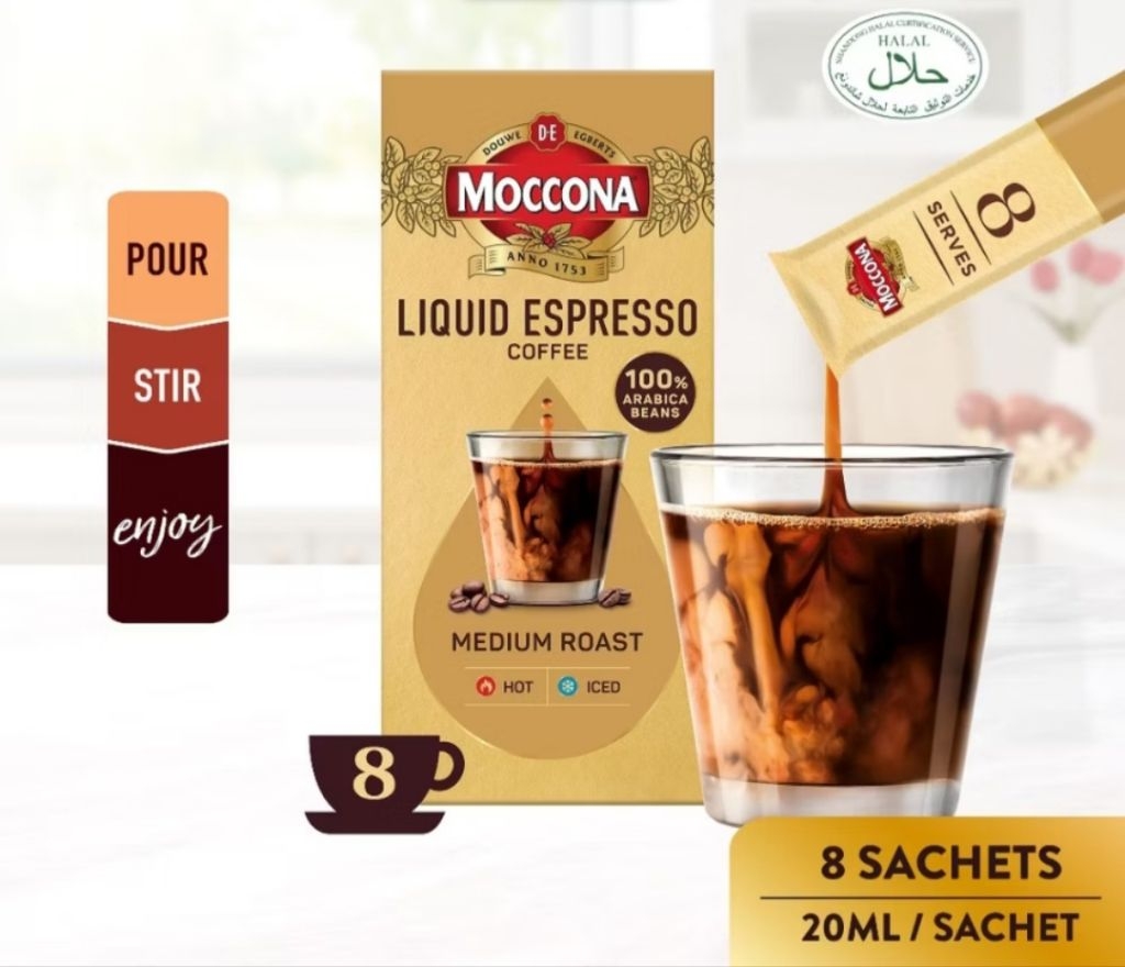 Moccona Liquid Espresso Instant Coffee (8 sachets)(20ml each)(Dark ...
