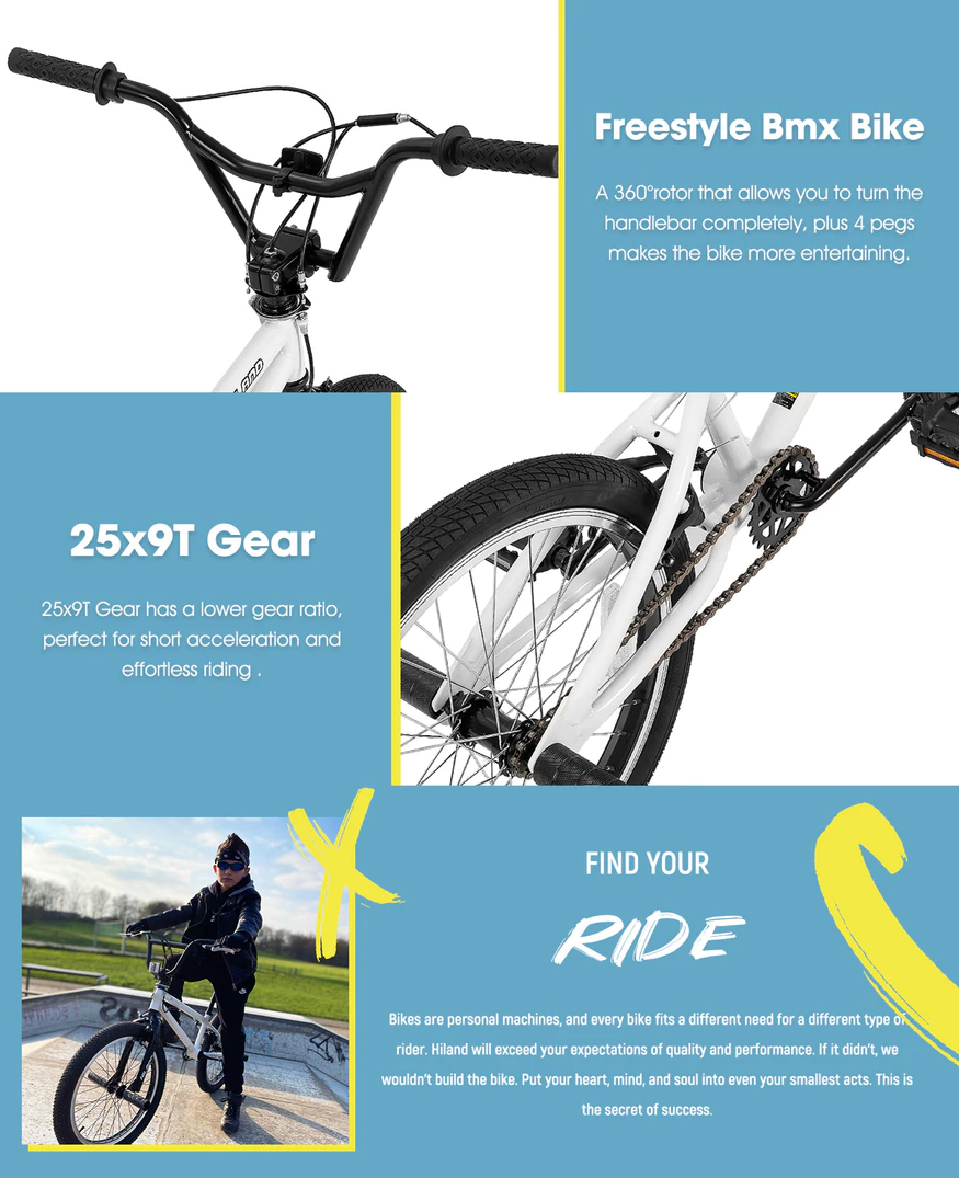 20-inch basikal budak BMX 360° rotating Mountain bike performance ...