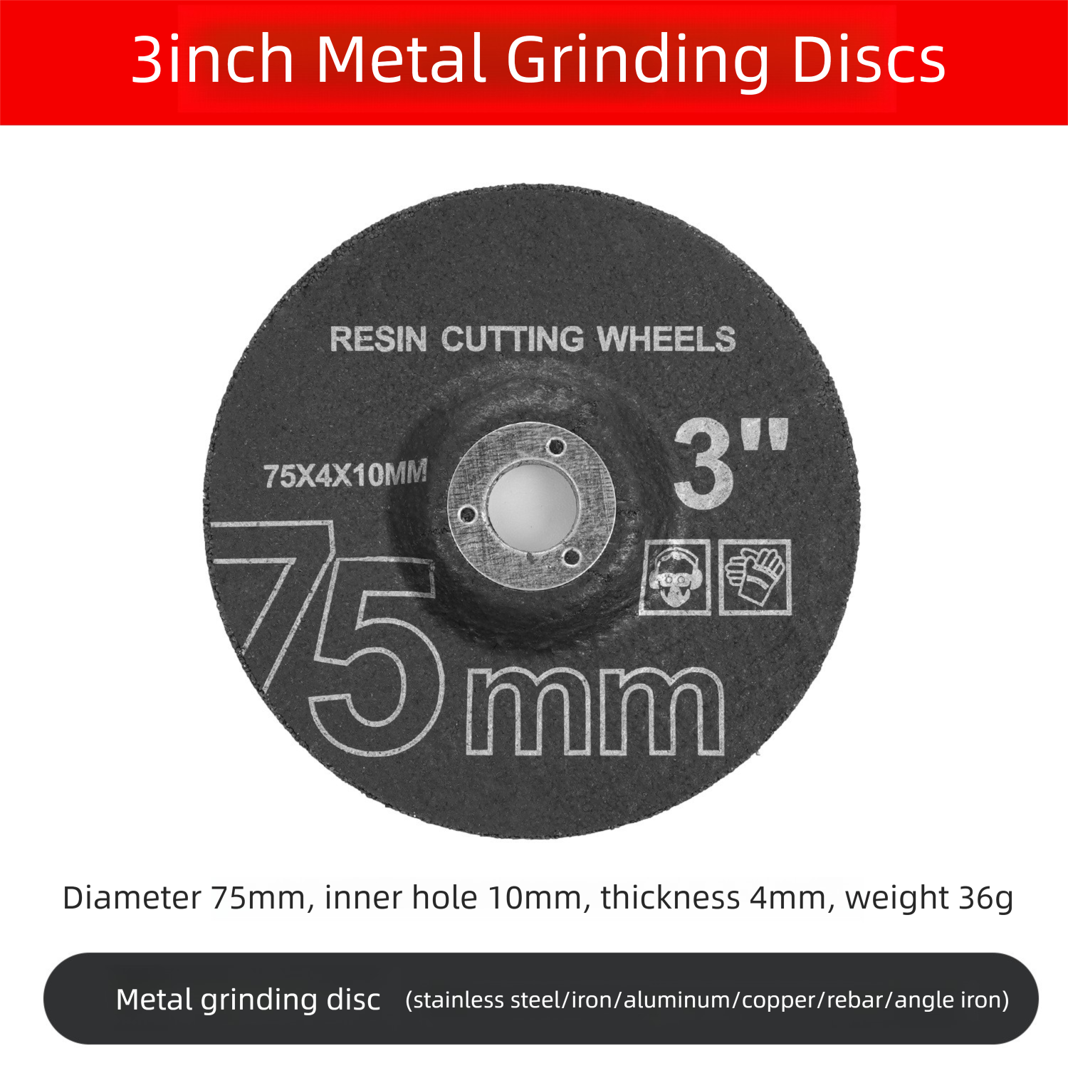 3/3.9in Universal Angle Grinder Grinding Polishing Wheel Metal Wood ...
