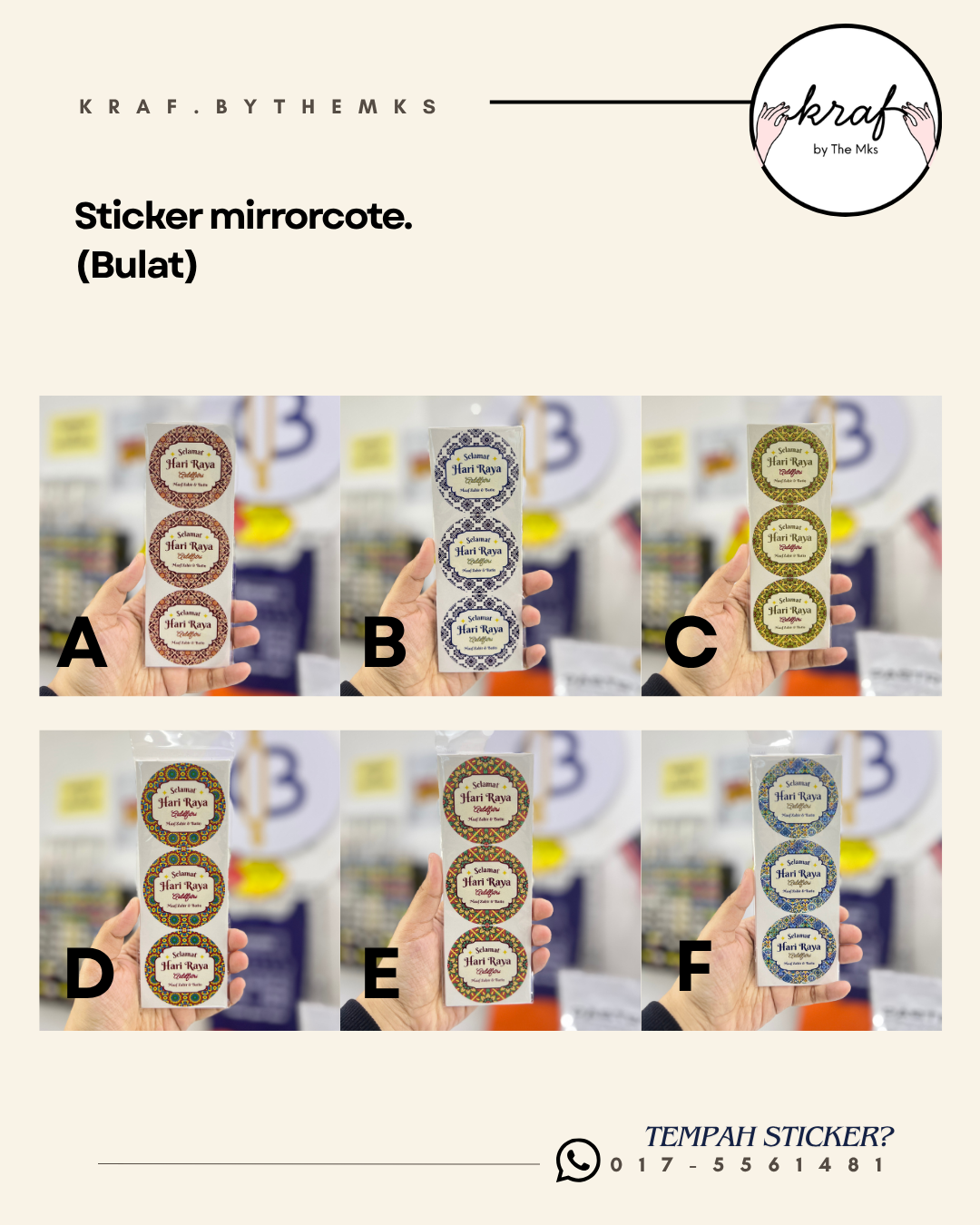 ROUND RAYA STICKER UNTUK BALANG/ KOTAK [DIAMETER 6CM] 21pcs Material ...