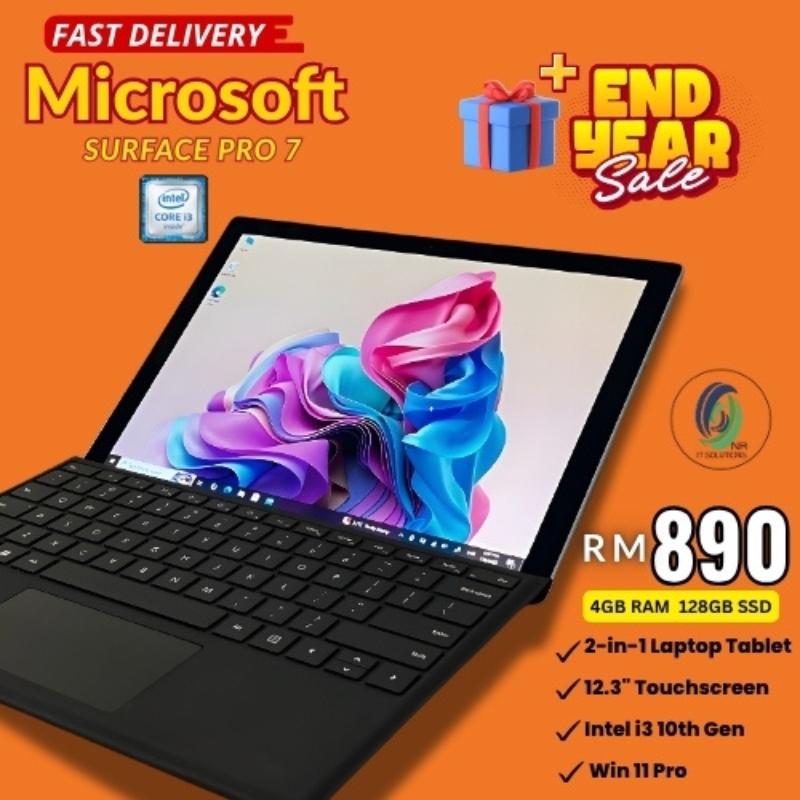 Microsoft Surface Pro 7 i3 10th Gen | 12.3" Touch | 4GB 128GB SSD ...