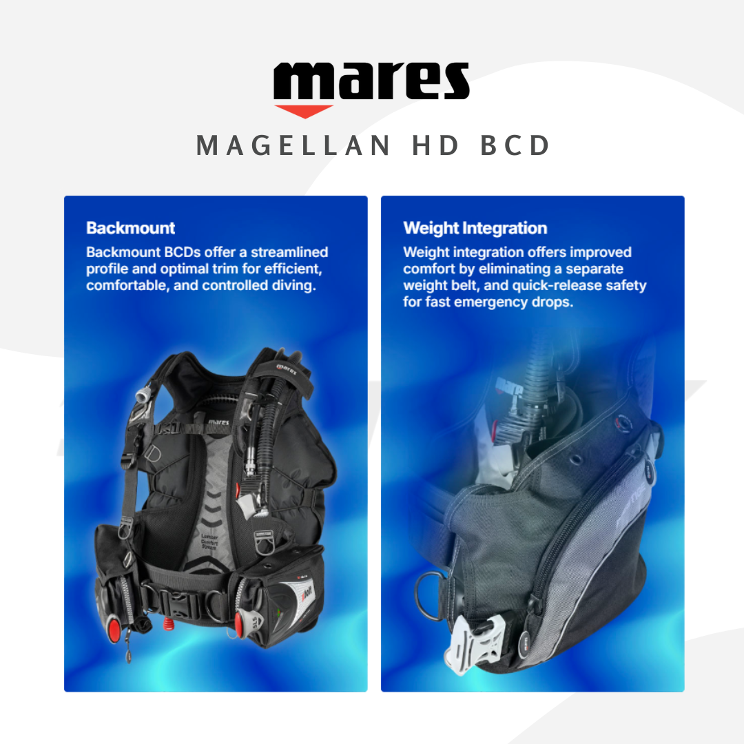 MARES BCD MAGELLAN HD BUOYANCY CONTROL DEVICE BUOYANCY COMPENSATOR FOR ...