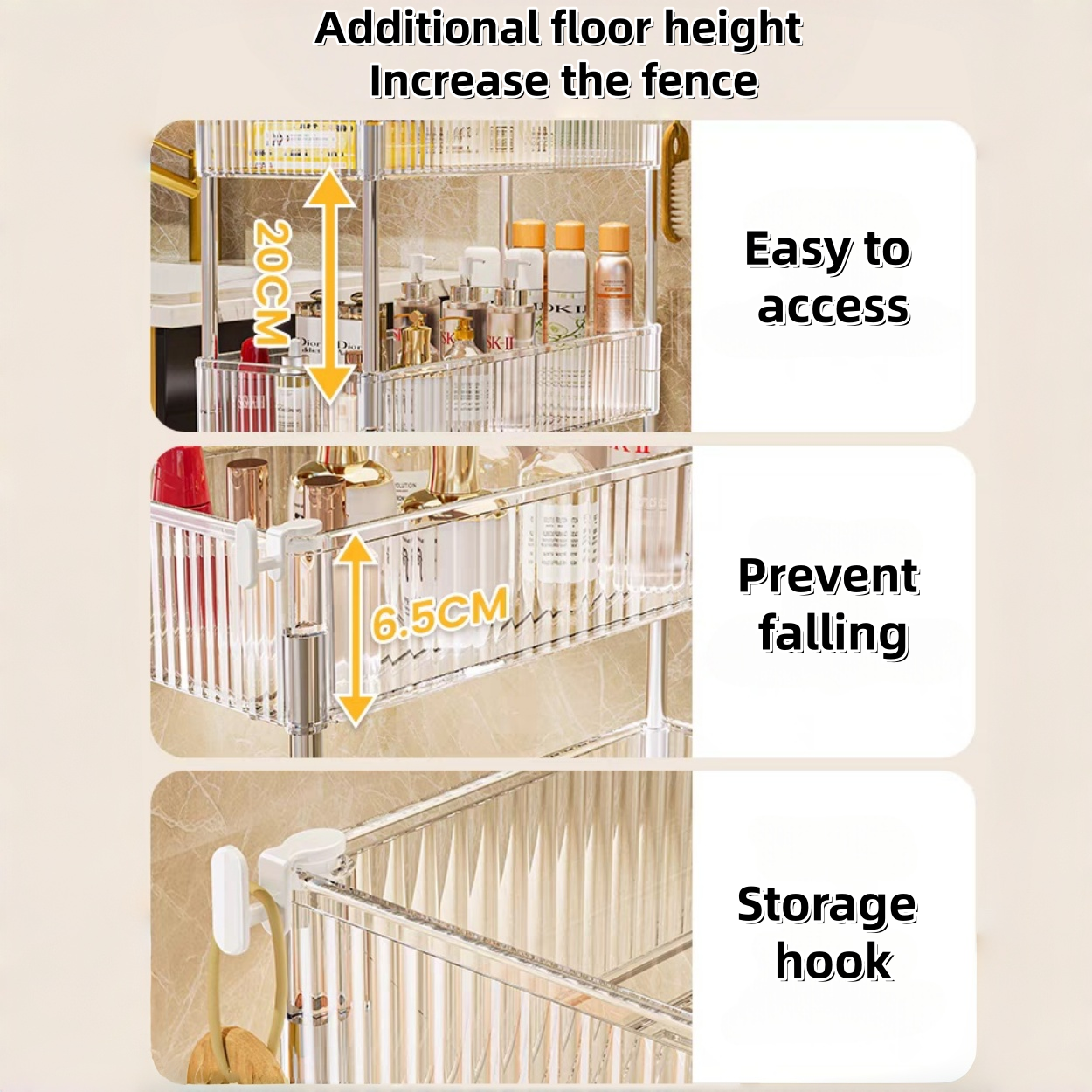 Bathroom Crevice Storage Rack Acrylic Bathroom Storage Rack Movable ...