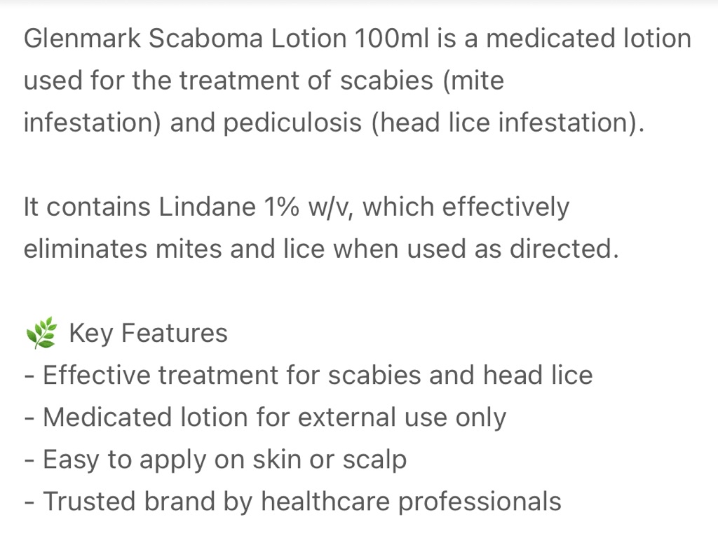 Scaboma lindane 1% Lotion 100ml for Treatment Of Scabies | Shopee Malaysia