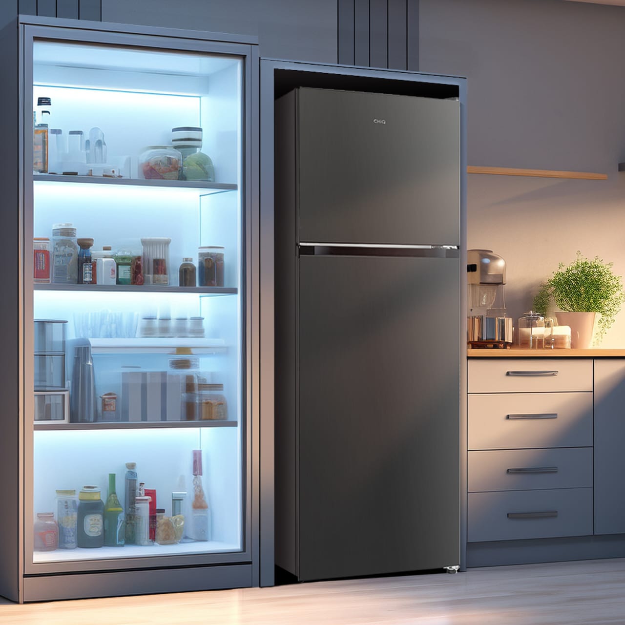 CHIQ 258L 2 Door Top Freezer Inverter Refrigerator Fridge Peti Sejuk ...