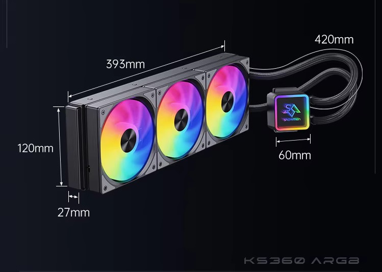 Snowman KS120 KS240 KS360 Infinite Mirror ARGB AIO CPU Water Liquid ...