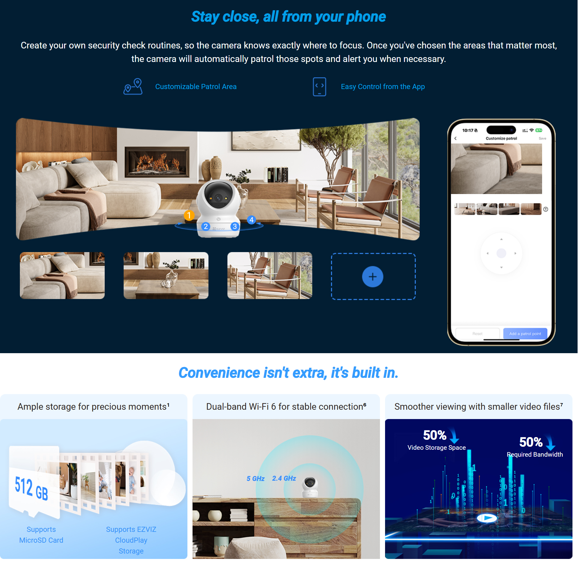 EZVIZ H6C Pro G1 8MP 4K+ One Touch Button Calling WiFi CCTV Security ...