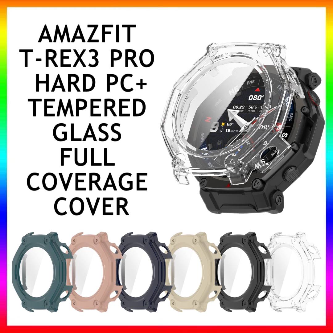 Amazfit T Rex 3 Pro 48mm Hard PC With Tempered Glass Full Coverage ...