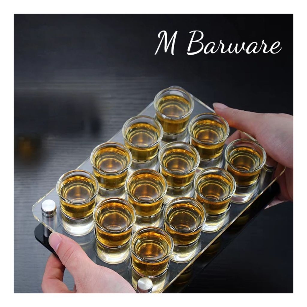 [MBarware]12Pcs 15ml Shot Glass/12Holes Shooter Rack/Shooter Tray ...
