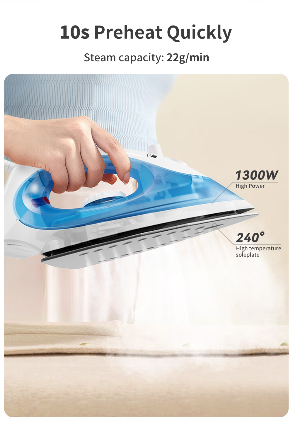 Simplus Electric Steam Iron Garment Steamer丨1300W | 22g/min Steam ...