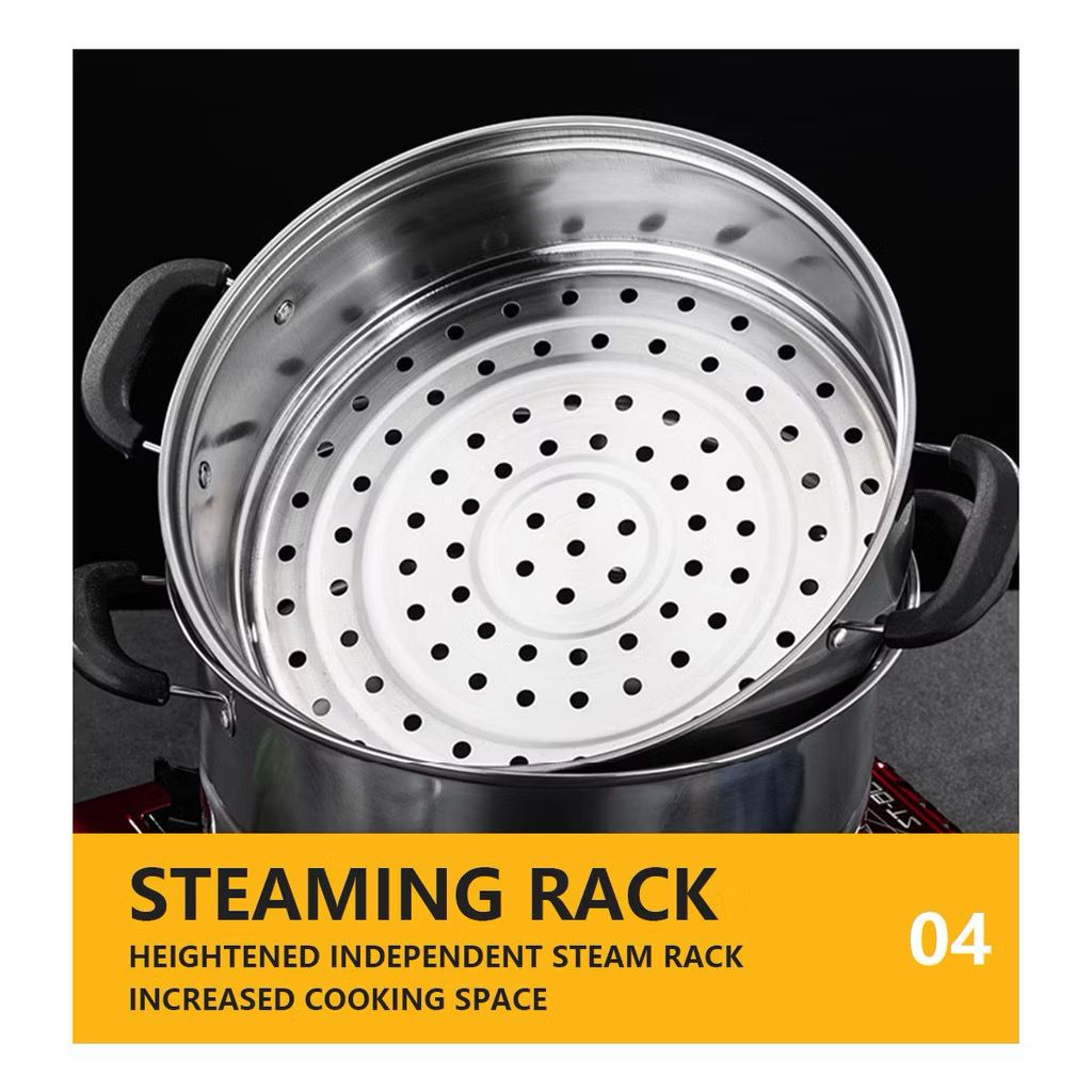 34cm 3 Layers 304 Stainless Steel Steam Pot Steamer Cookware Periuk ...