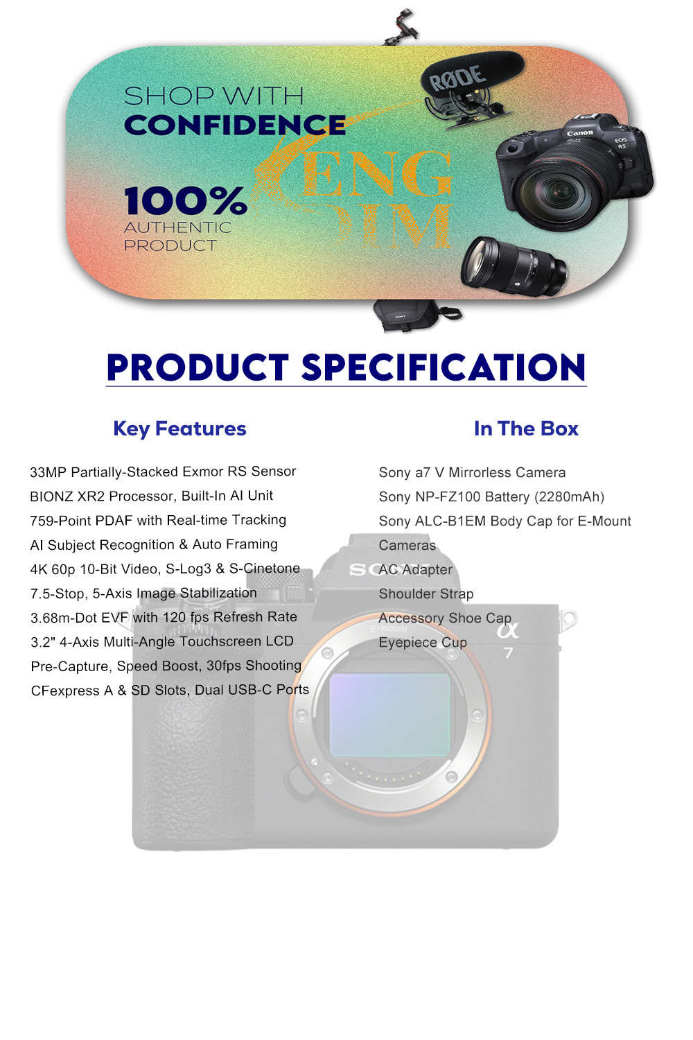 (READY STOCK) Sony A7 V / A7V / A75 / A7M5 Mirrorless Camera | Shopee Malaysia