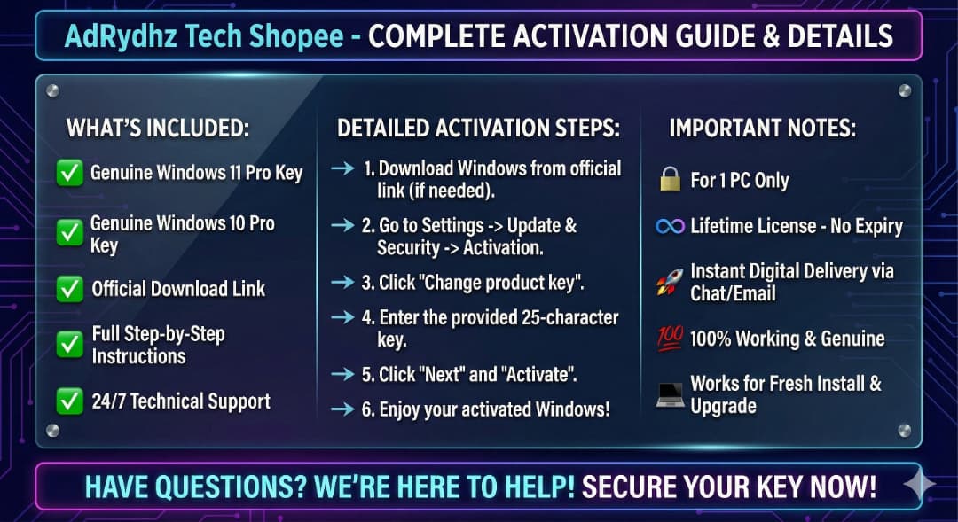 Windows 11 & 10 Pro Home Activation Key – Lifetime Use for Multiple ...