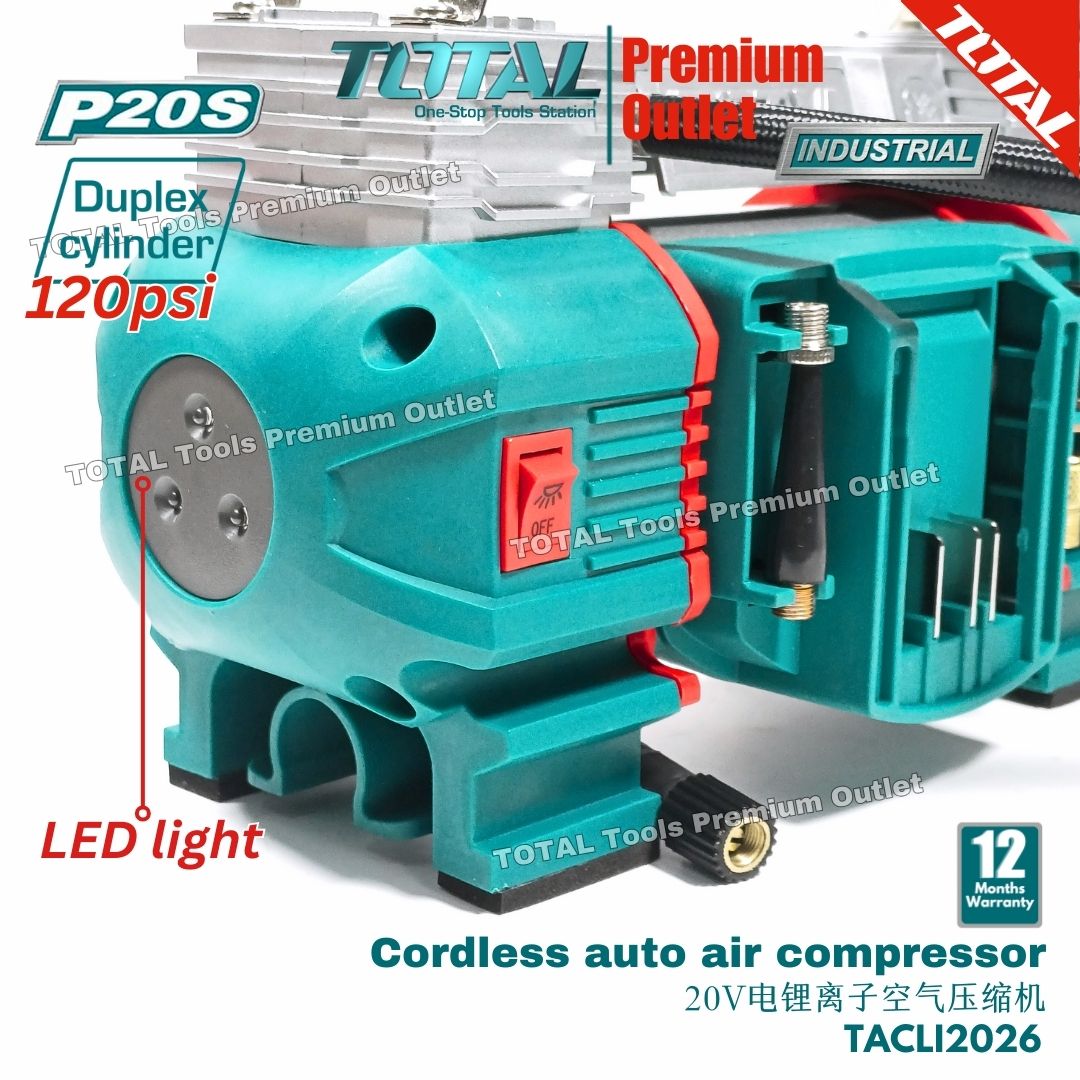 TOTAL Tools 20V series Cordless Handheld air pump compressor, Portable ...