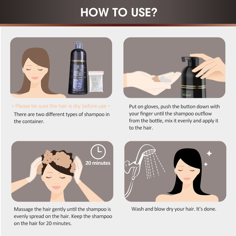 Dherbs Halal Hair Dye Shampoo Grey Coverage Natural Black And Brown ...