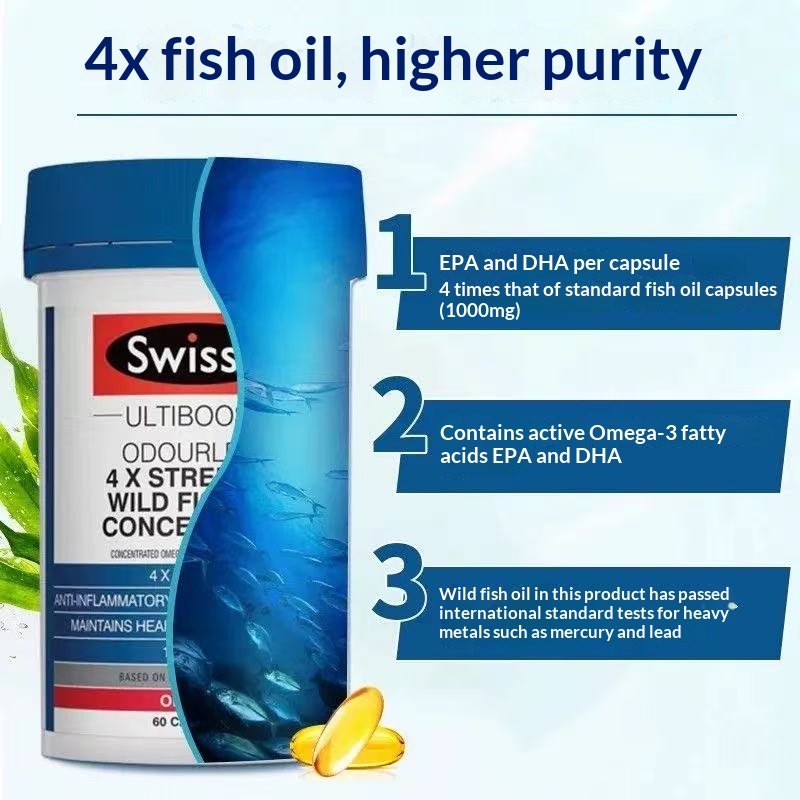 【EPX-2028】Swisse 4x Concentrated Omega-3 Fish Oil DHA Brain Support ...