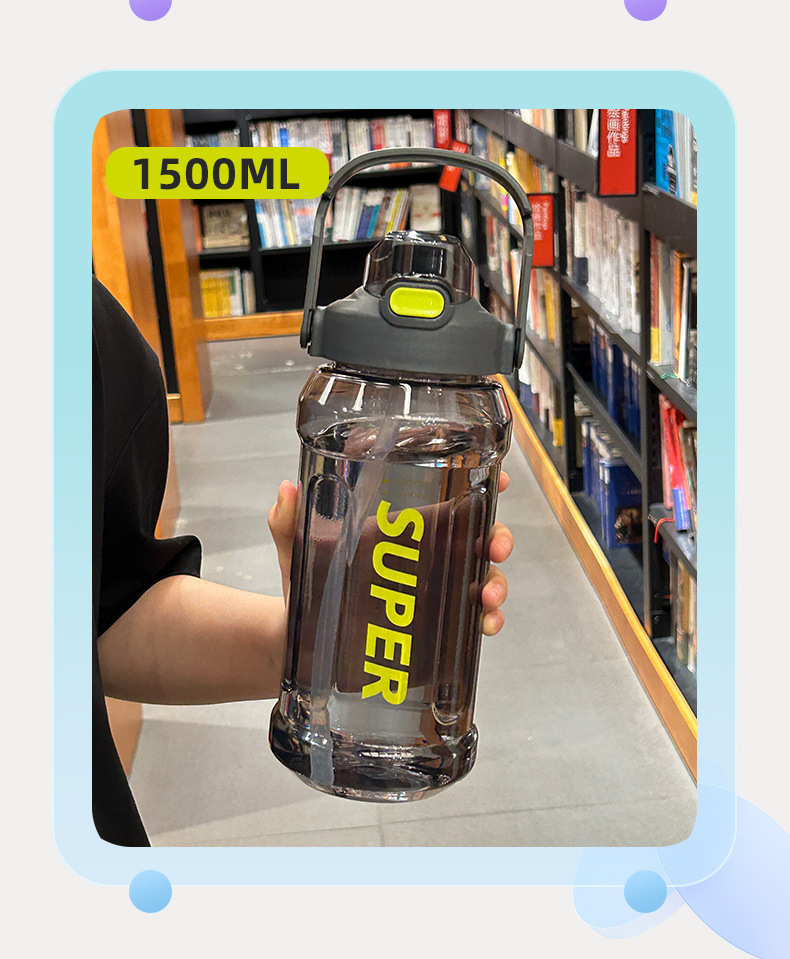 tumbler 1500/2000ml Heat-resistant PC Sports Cup Scale Markings for ...